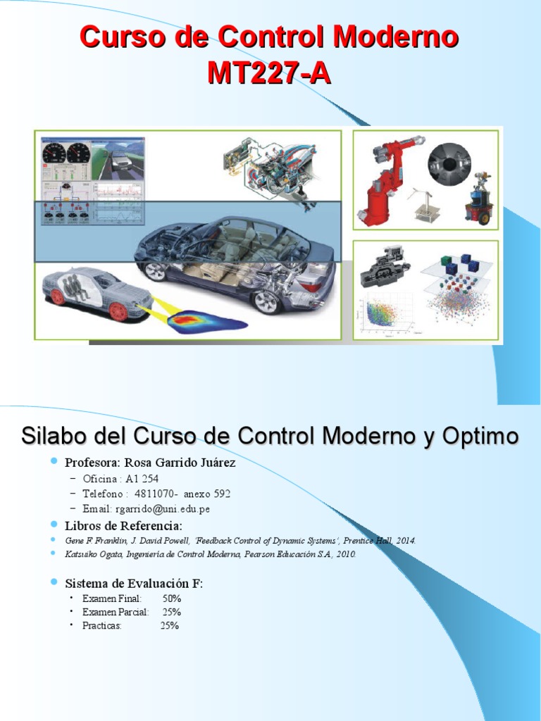 Presenta Control Moderno | PDF | Realimentación | Sistema de control