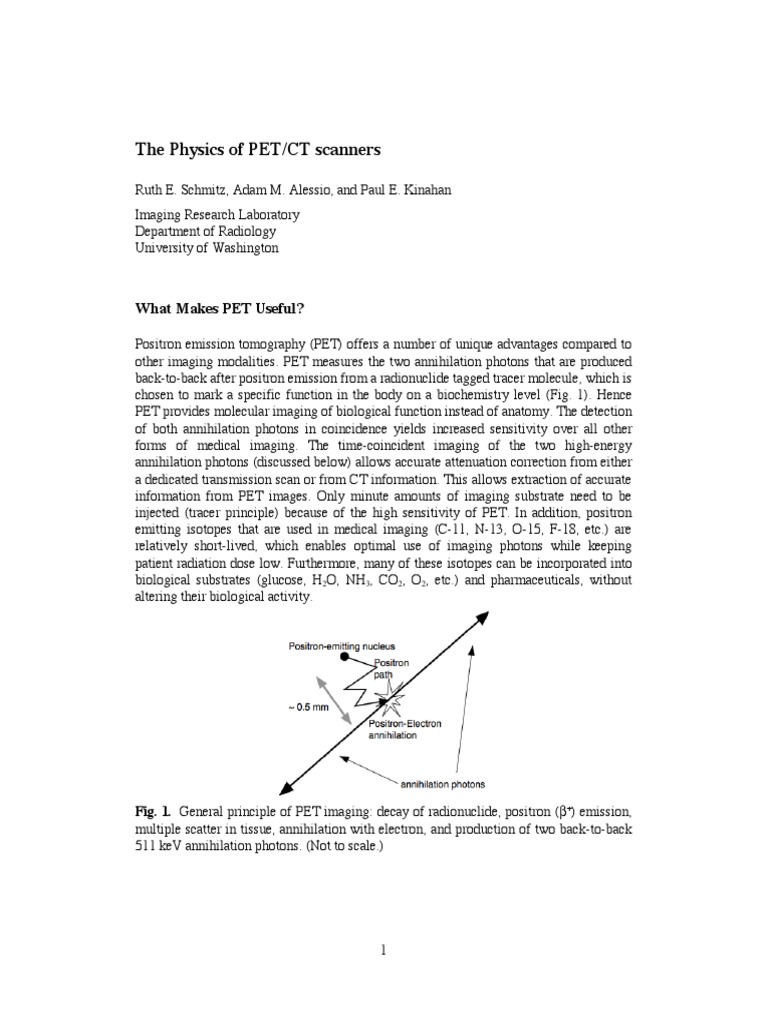 An Introduction to the Physics of PET Imaging: Tracer Principles, Data ...