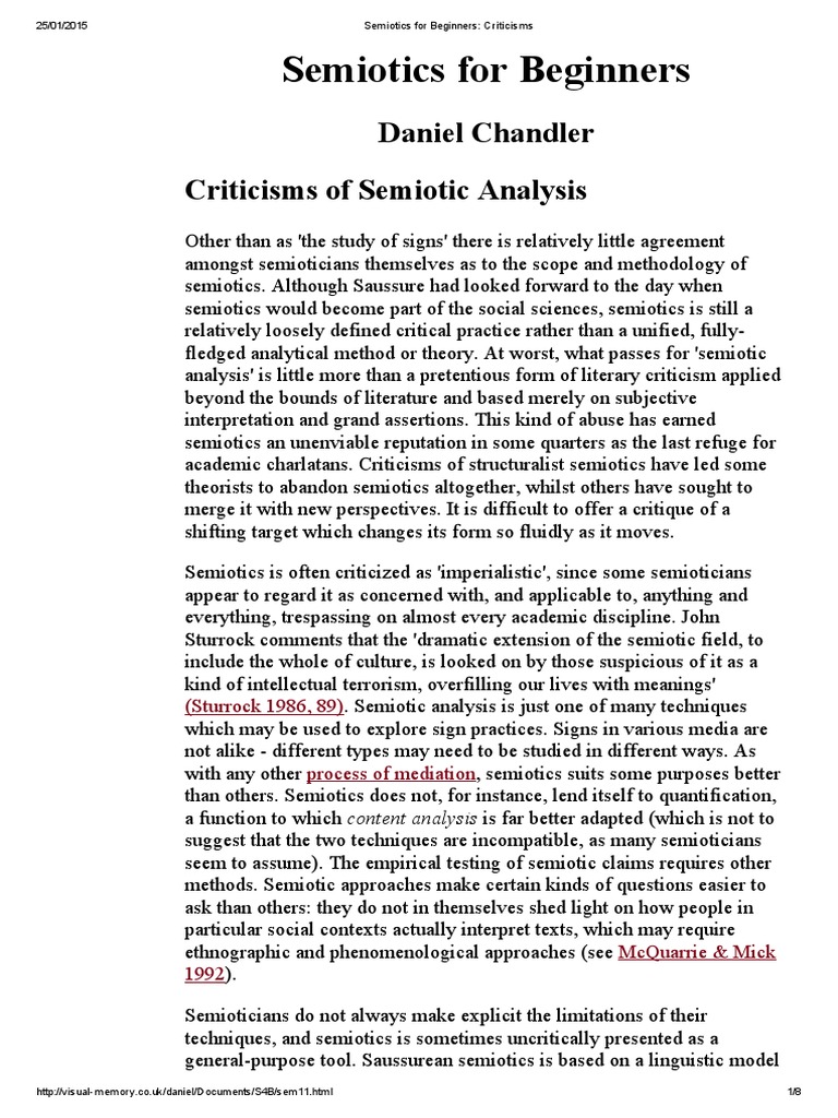 Semiotics For Beginners | PDF | Semiotics | Epistemology
