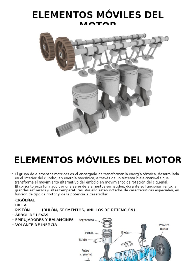 Elementos Móviles del Motor Automotriz | PDF | Pistón | Ingeniería mecánica