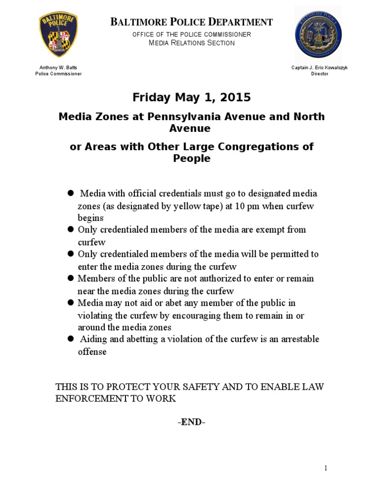 May 1 Media Staging Zones | PDF