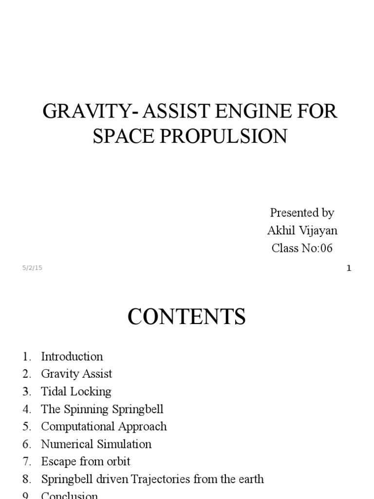 Gravity - Assist Engine For Space Propulsion | Download Free PDF ...