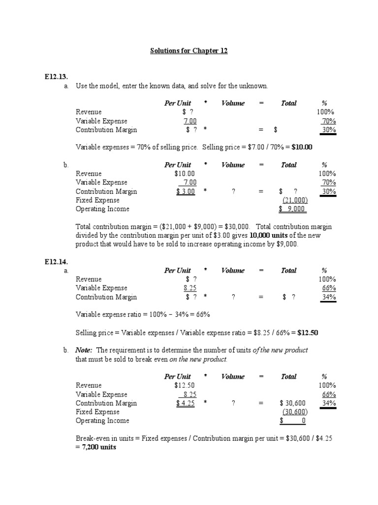 Chapter 12 Solutions Overview | PDF | Revenue | Financial Accounting