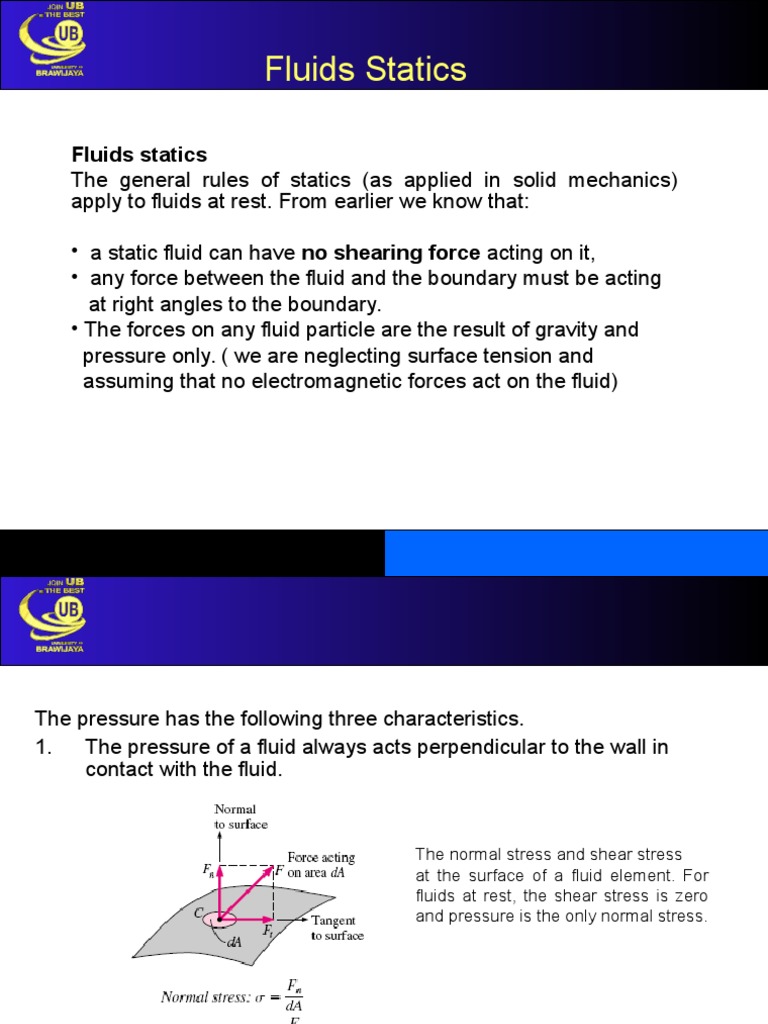 Fluids Statics for Measurenment | Pressure Measurement | Pressure