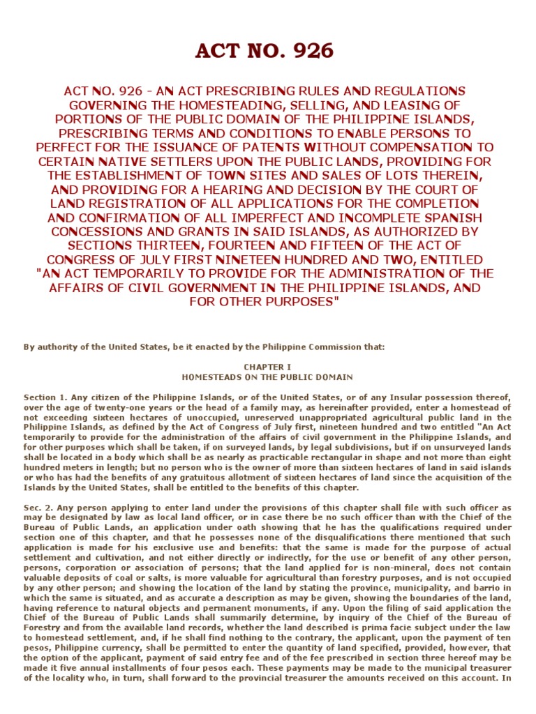 Act 926 PDF | PDF | Patent Application | Lease