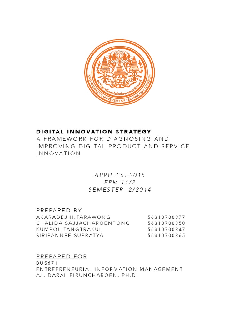 Digital Innovation Strategy Paper PDF | PDF