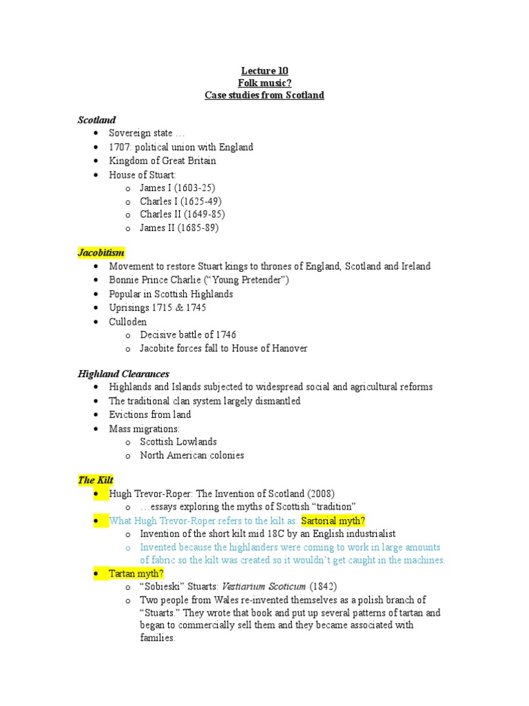 Scotland: Folk Music? Case Studies From Scotland | PDF | Charles Edward ...