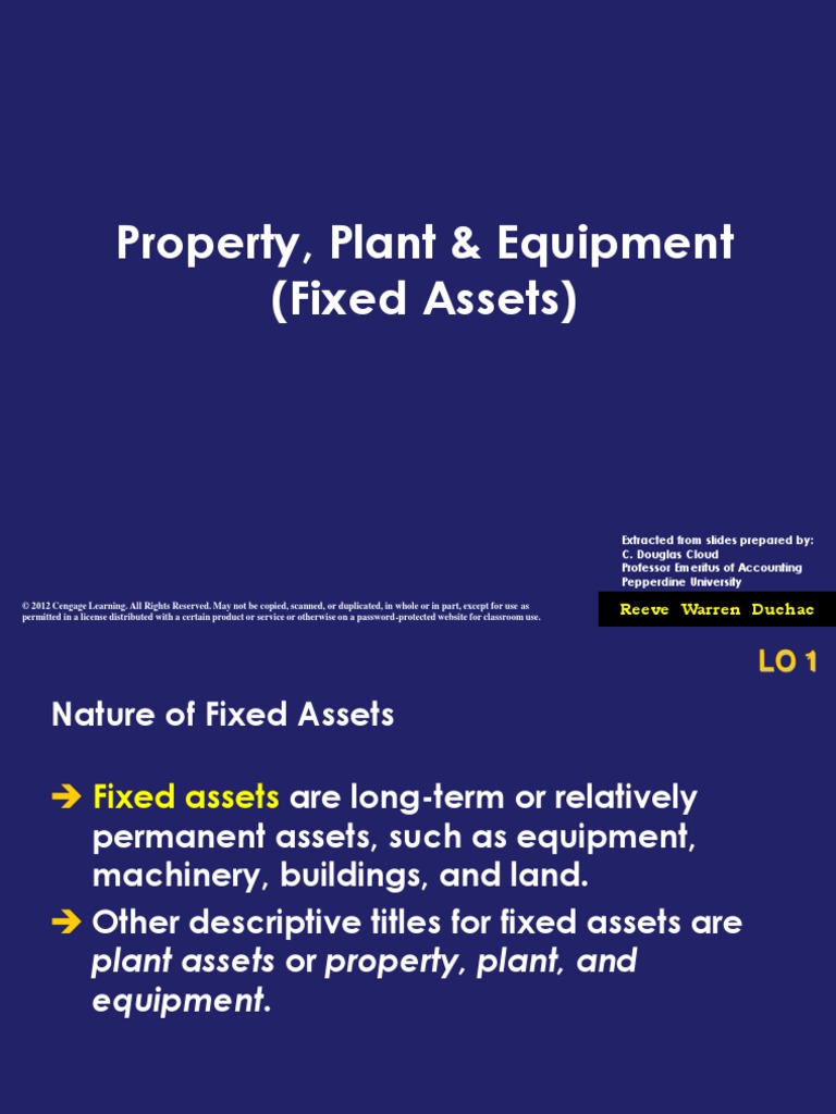 Property, Plant & Equipment (Fixed Assets) : Reeve Warren Duchac | PDF ...