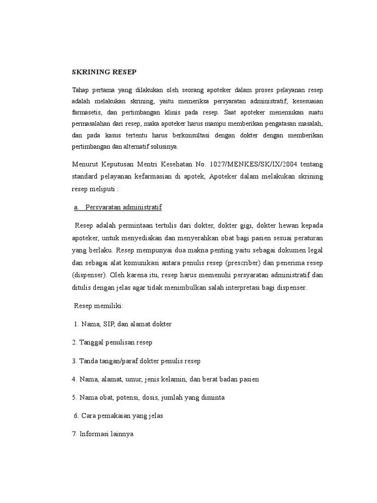 Skrining Resep | PDF