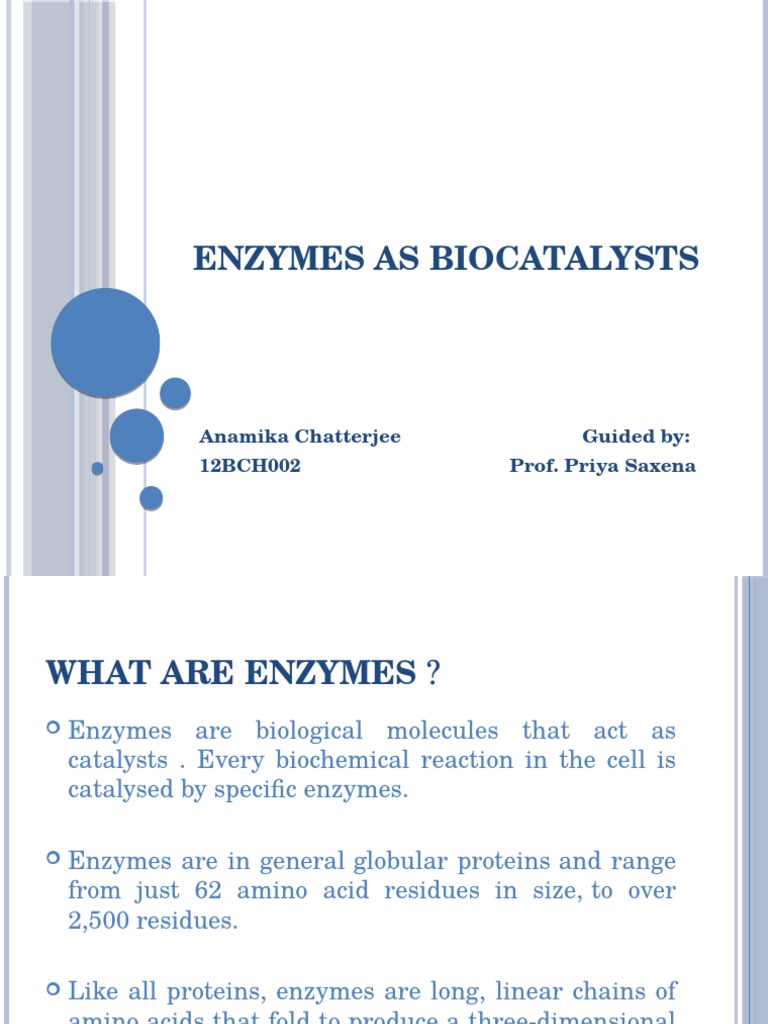 Enzymes As Biocatalysts | PDF | Enzyme | Biochemistry