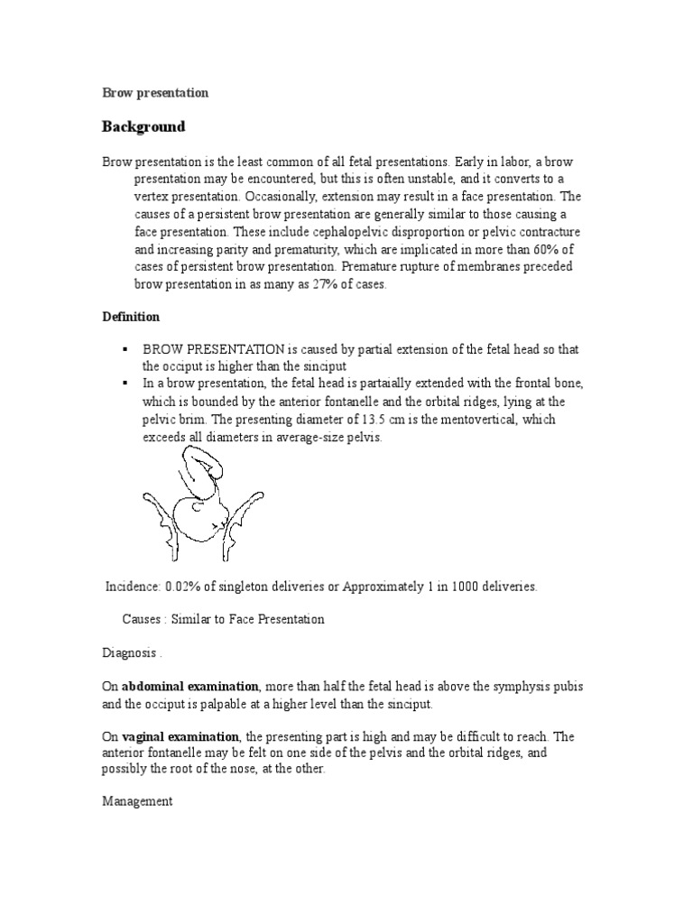 Management of Brow Presentation in Labor | PDF | Childbirth | Women's ...