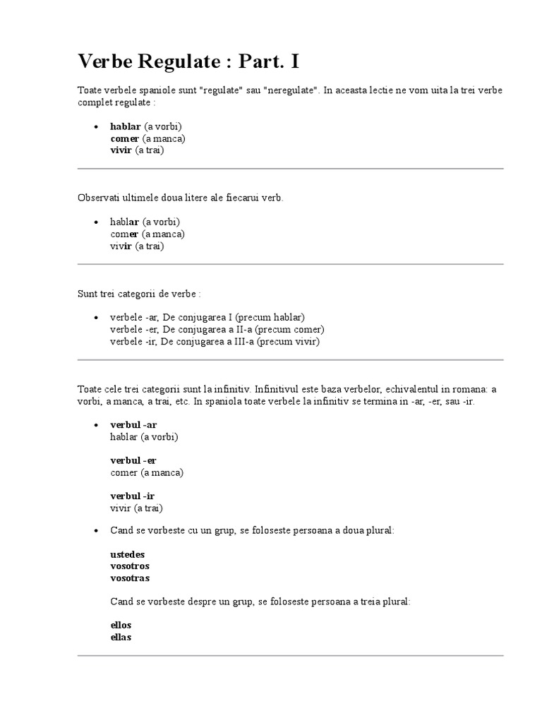 Verbe Regulate | PDF | Linguistic Typology | Linguistic Morphology
