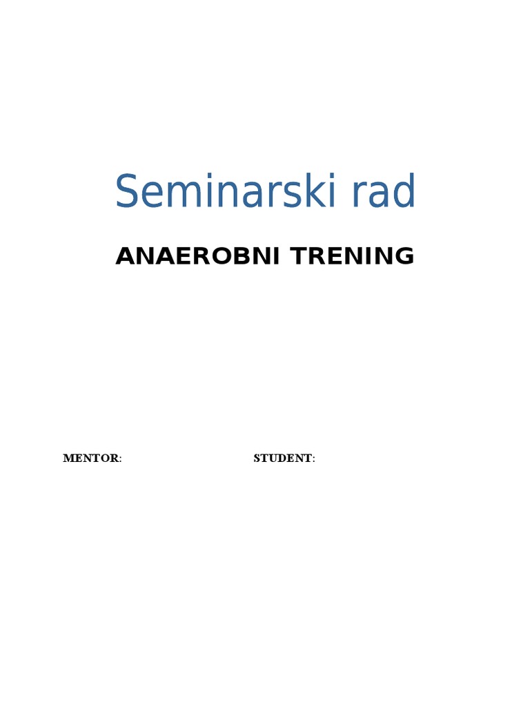 Anaerobni Trening 1 2 | PDF