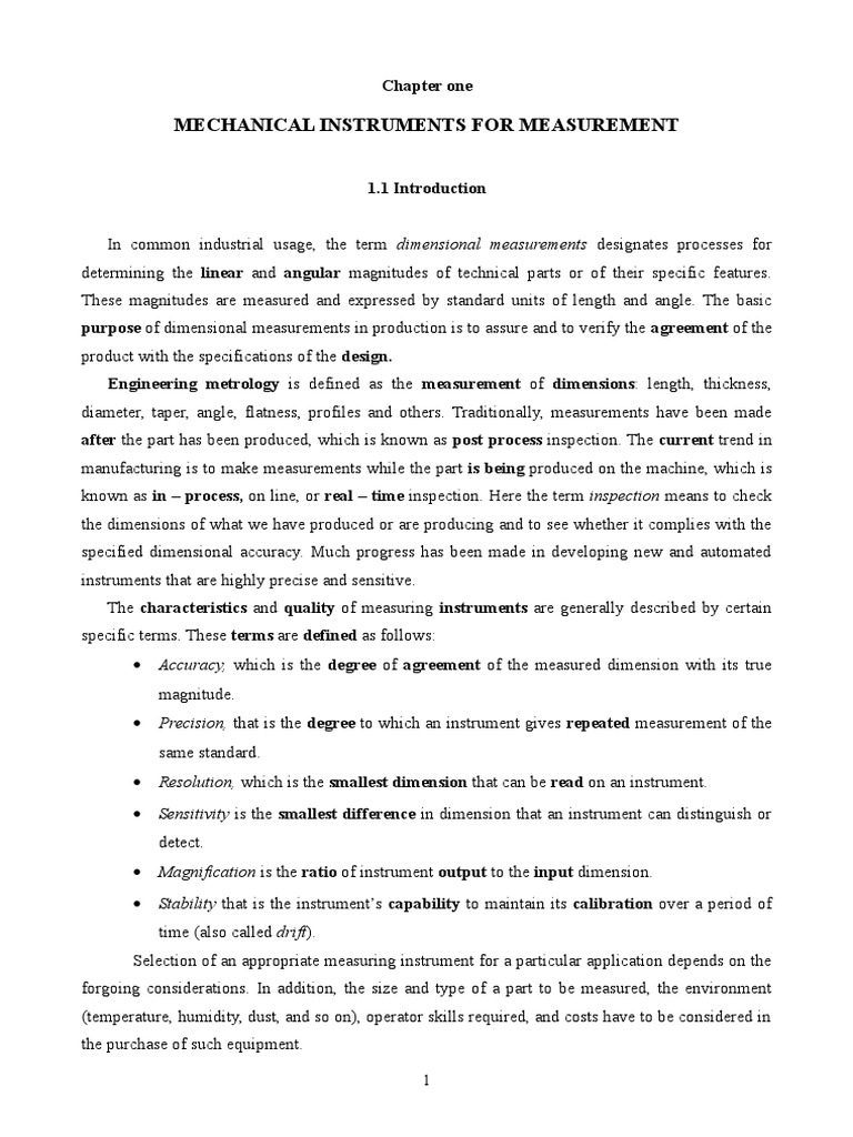 Mechanical Instruments For Measurement | PDF | Scientific Observation ...