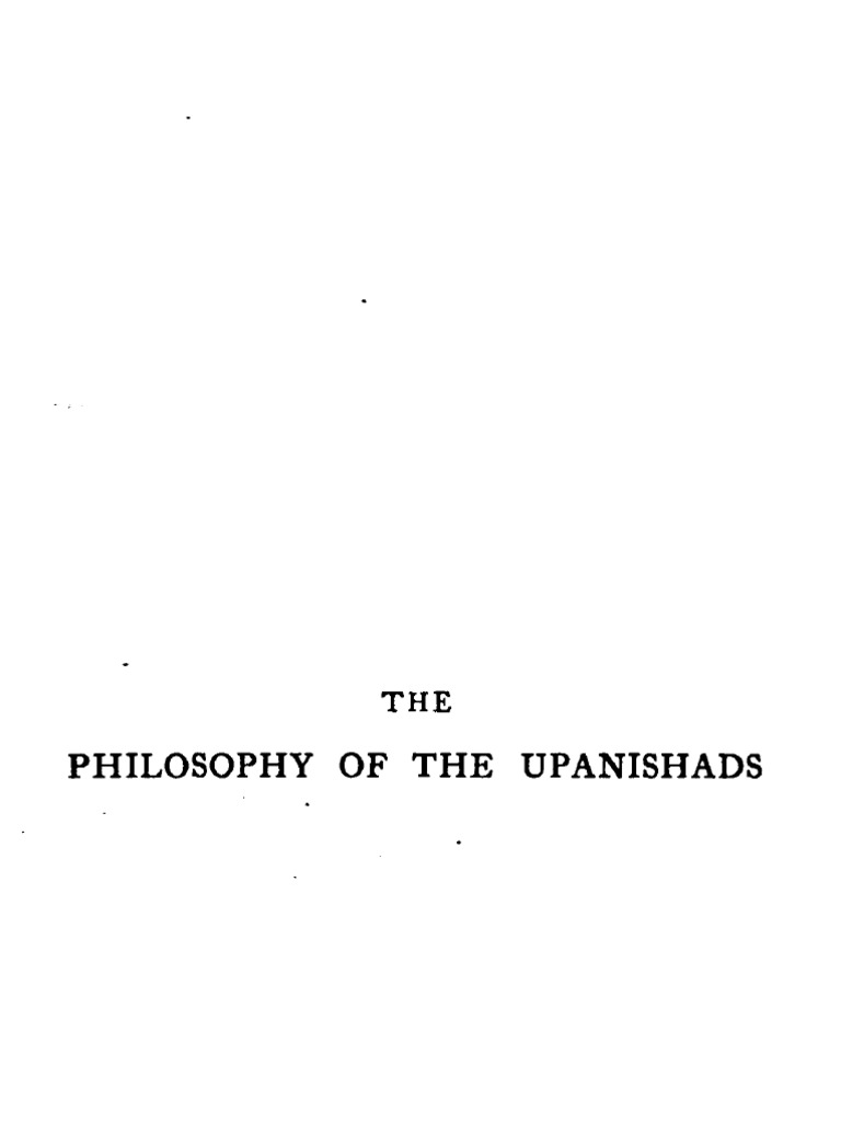 The Philosophy of The Upanishads | PDF | Vedas | Brahman