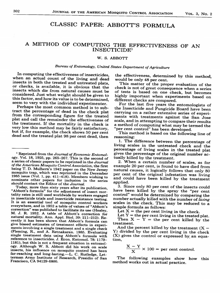 Abbott's Formula | PDF | Experiment