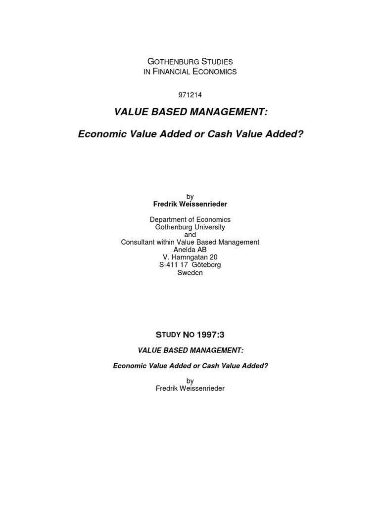 EVA Vs CVA Analysis | PDF | Net Present Value | Investing