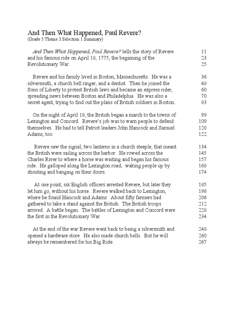 And Then What Happened, Paul Revere?: (Grade 5 Theme 3 Selection 1 ...