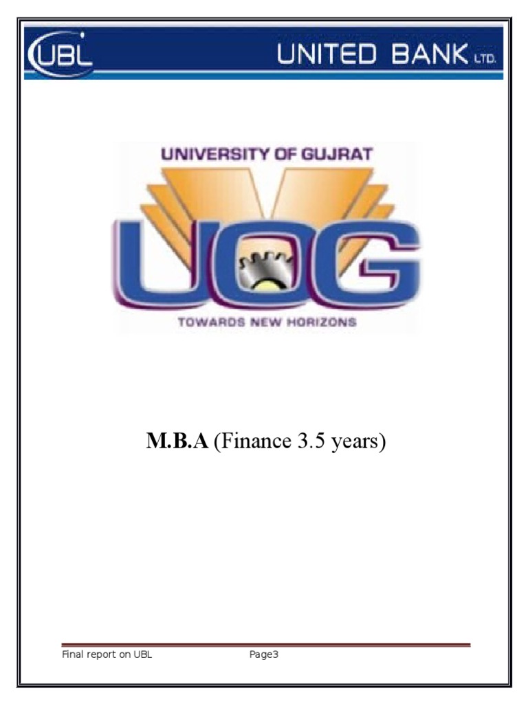 Internship Report On UBL | PDF | Transaction Account | Cheque