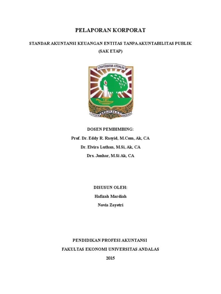 SAK ETAP untuk UMKM: Panduan Akuntansi | PDF | Pengelolaan Keuangan ...