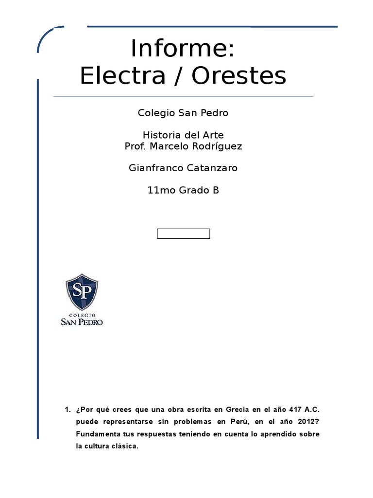 Electra Orestes | PDF | Teatro | Coro