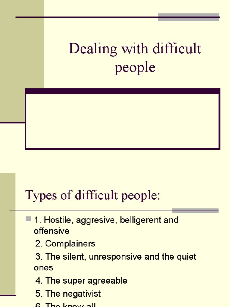 Dealing With Difficult People | PDF