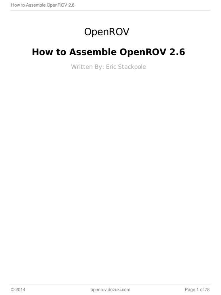 OpenROV Assembly Guide | PDF | Electrical Connector | Wire