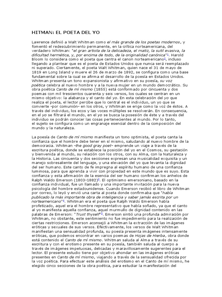 Hitman | PDF | Erotismo | Walt Whitman