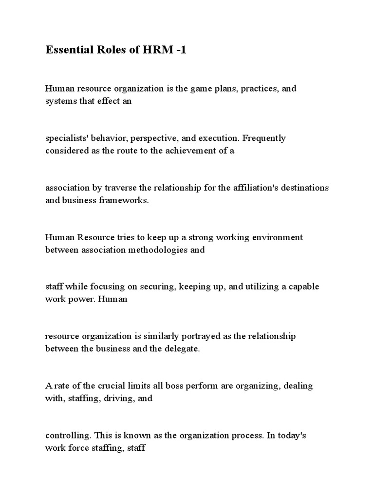 Key Functions of Human Resource Management | PDF | Career & Growth