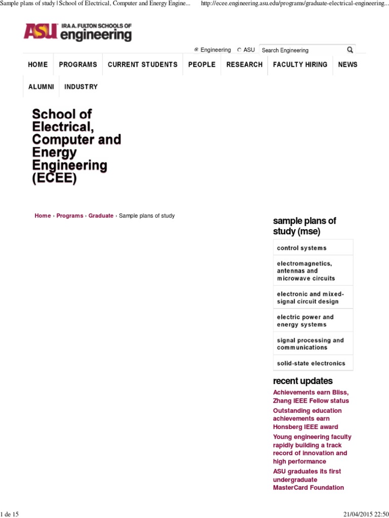 ASU Electrical Engineering Study Plans | PDF | Insulator (Electricity ...