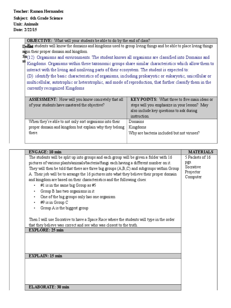 5e Kingdom Lesson | PDF