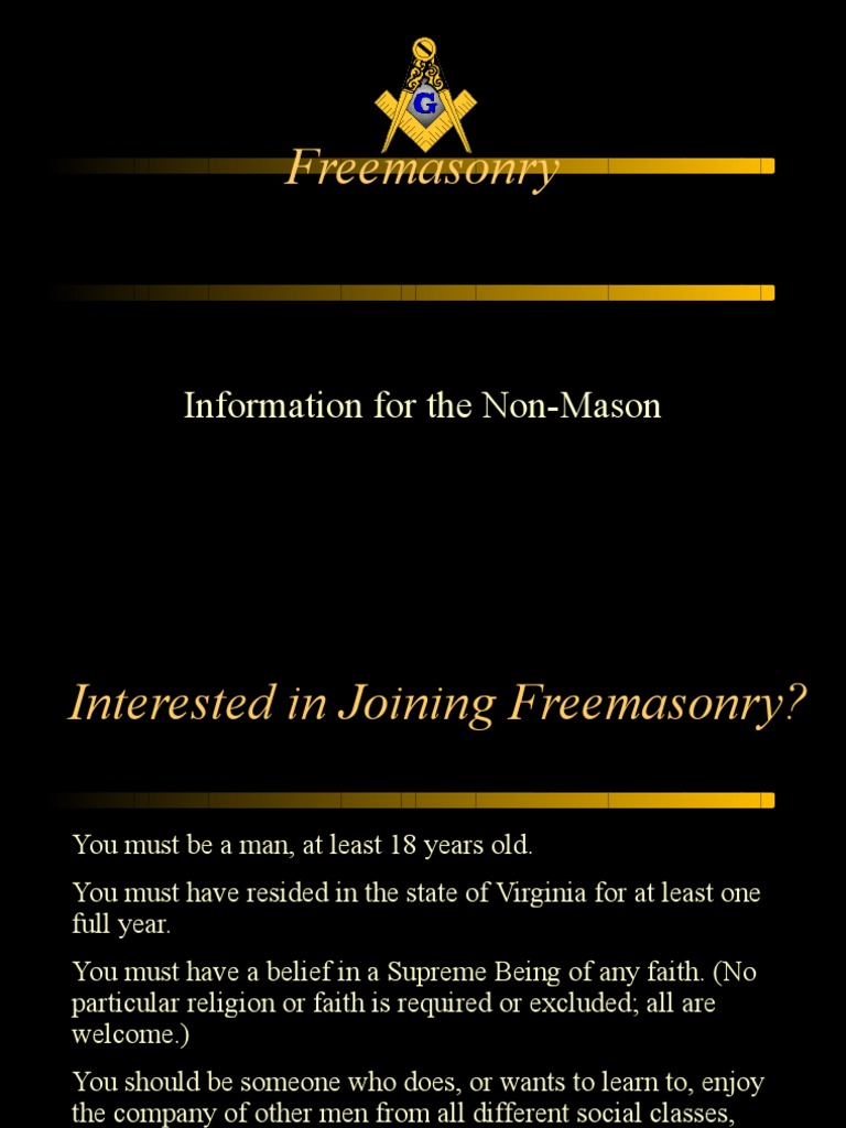 Masosnry Info Slide Show | PDF | Freemasonry | Masonic Lodge