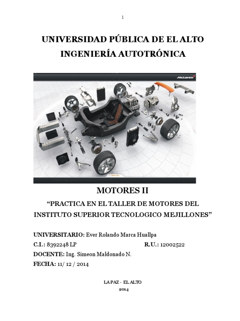 Informe Taller de Motores II | PDF | Pistón | Motor diesel