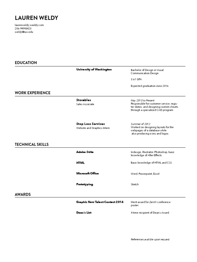 Lauren Weldy: Visual Design Resume | PDF | Art | Career & Growth