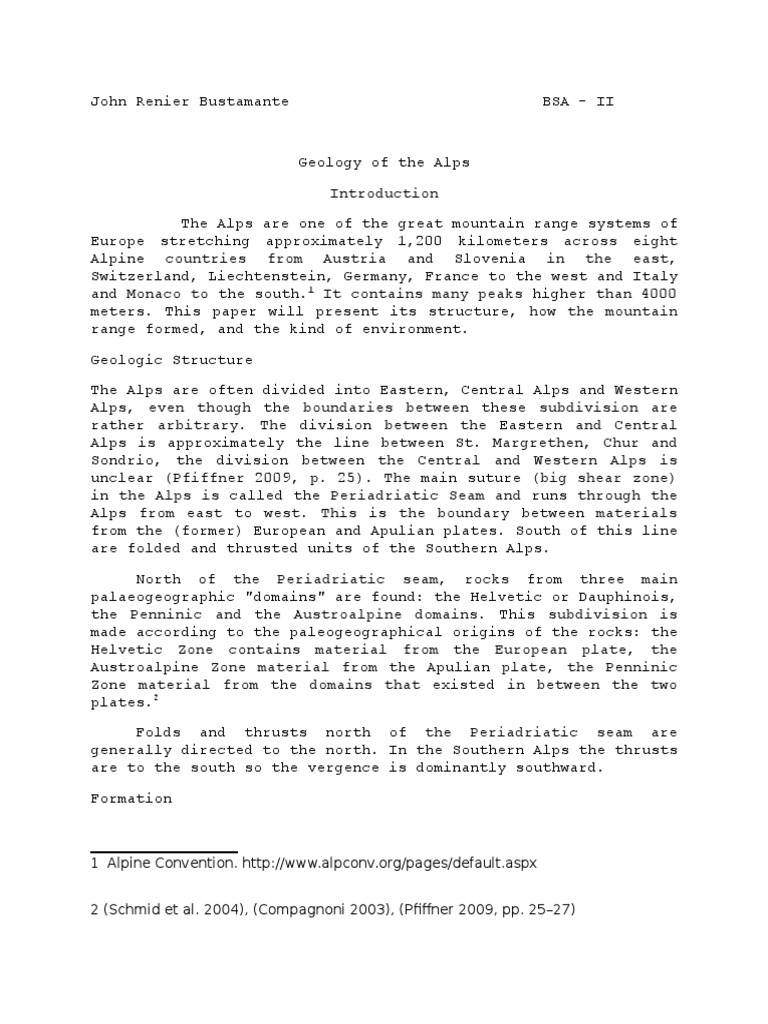 Geology of The Alps | PDF | Alps | Sedimentary Basin