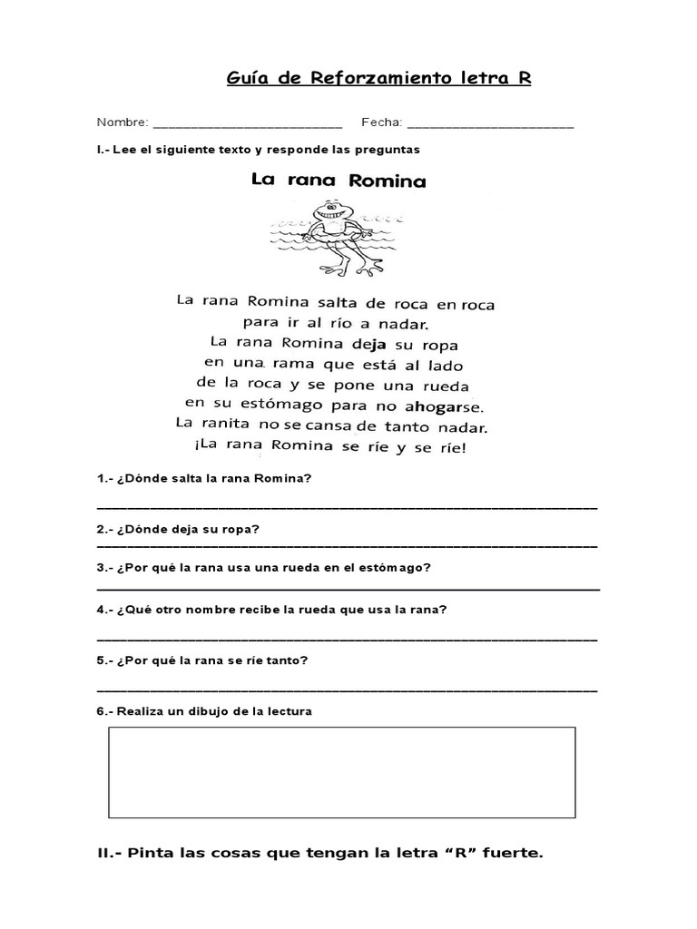 Guia de Reforzamiento Letra R | PDF