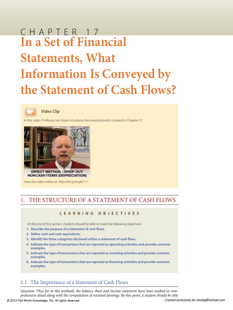 Financial Accounting Ch17 | PDF | Cash Flow Statement | Income Statement