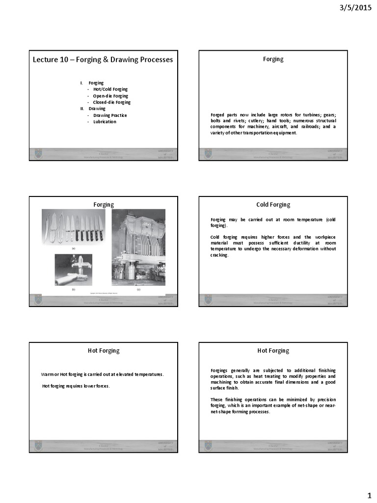 Forging Drawing Processes | PDF | Forging | Metalworking