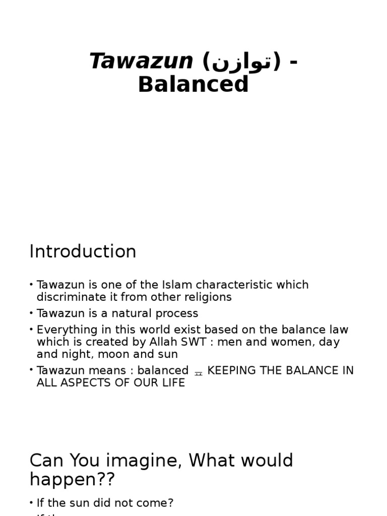 Understanding Tawazun in Islam | PDF | Spirituality | Soul