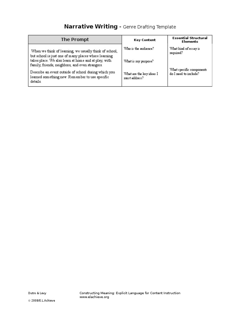 Narrative Writing Template Guide | PDF | Narrative | Narration