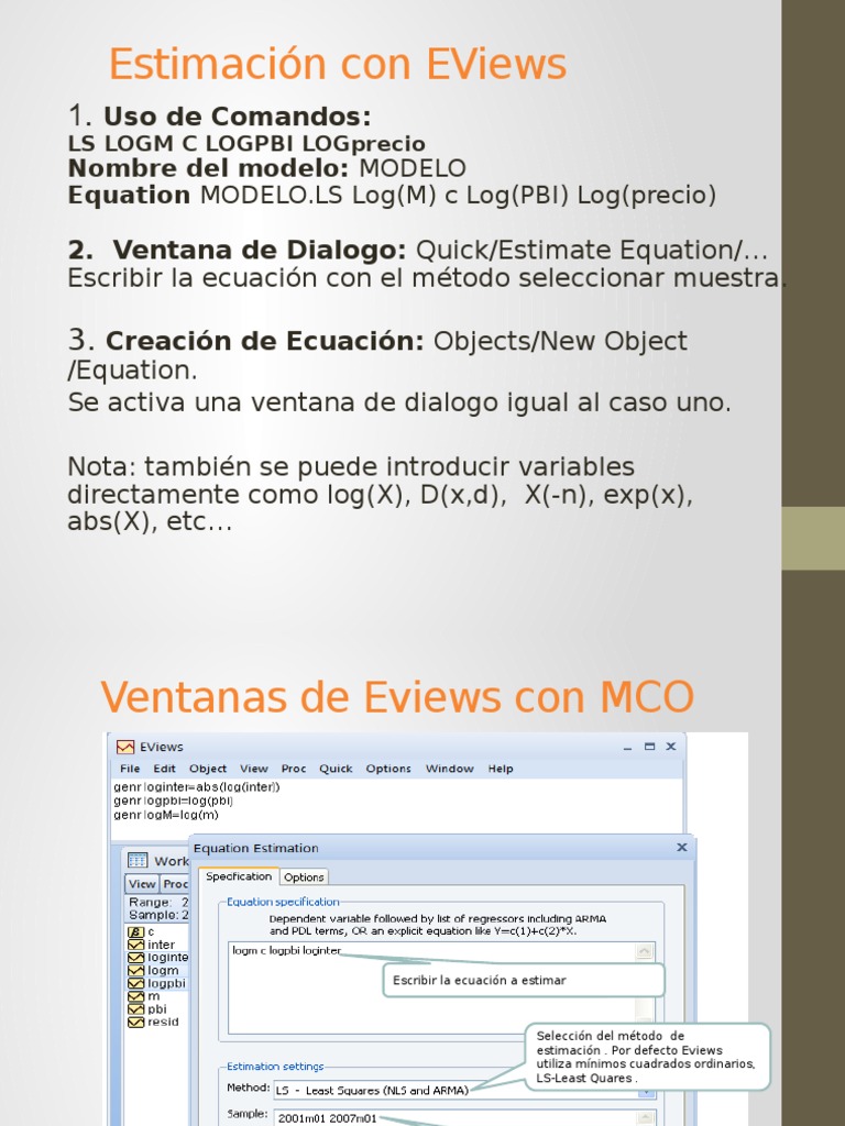 Compilacion Econometria Con Eviews Tutorial | PDF | Multicolinealidad ...