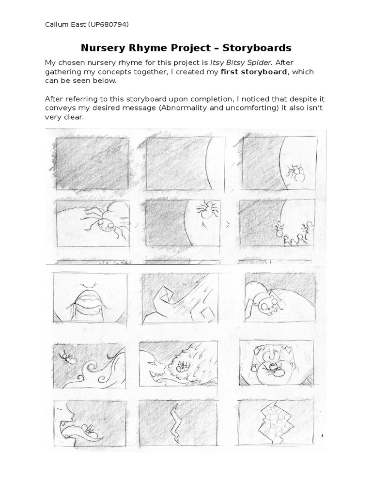 Nursery Rhyme Project - Storyboards | PDF