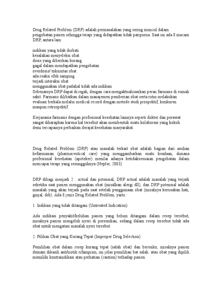 Drug Related Problem | PDF | Pengembangan Diri | Kesehatan Holistik