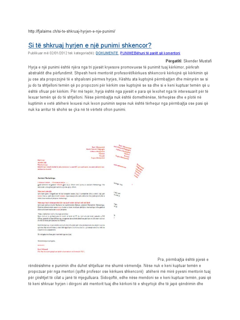 Si Te Shkrujme Hyrjen e Nje Punimi Shkencor | PDF