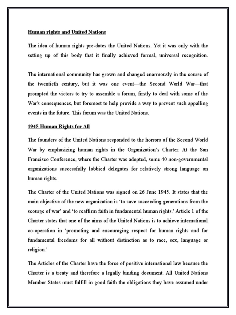 Human Rights and United Nations | PDF | Human Rights | United Nations
