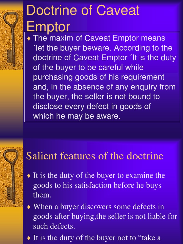 Doctrine of Caveat Emptor and Caveat Venditor | PDF | Government | Justice