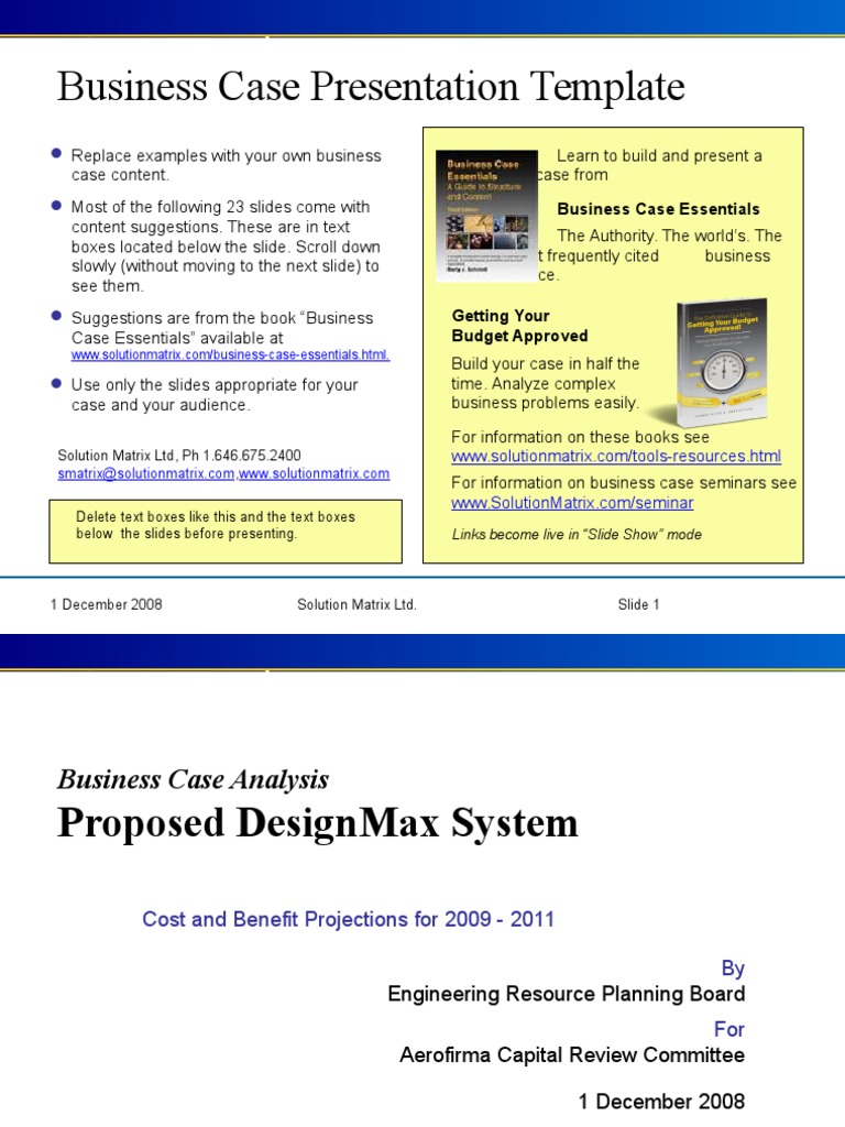 Business Case Presentation | PDF | Sensitivity Analysis | New Product ...