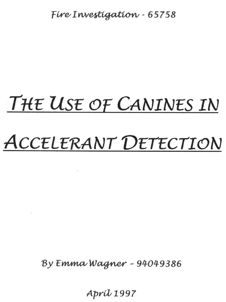 Use of Canines in Accelerant Detection | PDF | Police Dog | Dogs