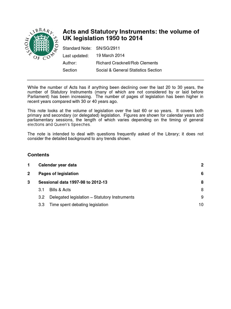 Acts and Statutory Instruments | PDF | Act Of Parliament | Parliament ...