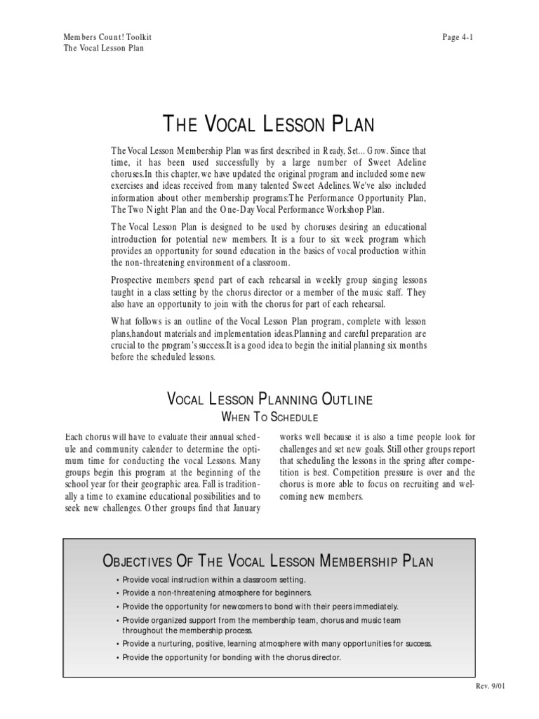 Vocal Lesson | PDF | Singing | Breathing